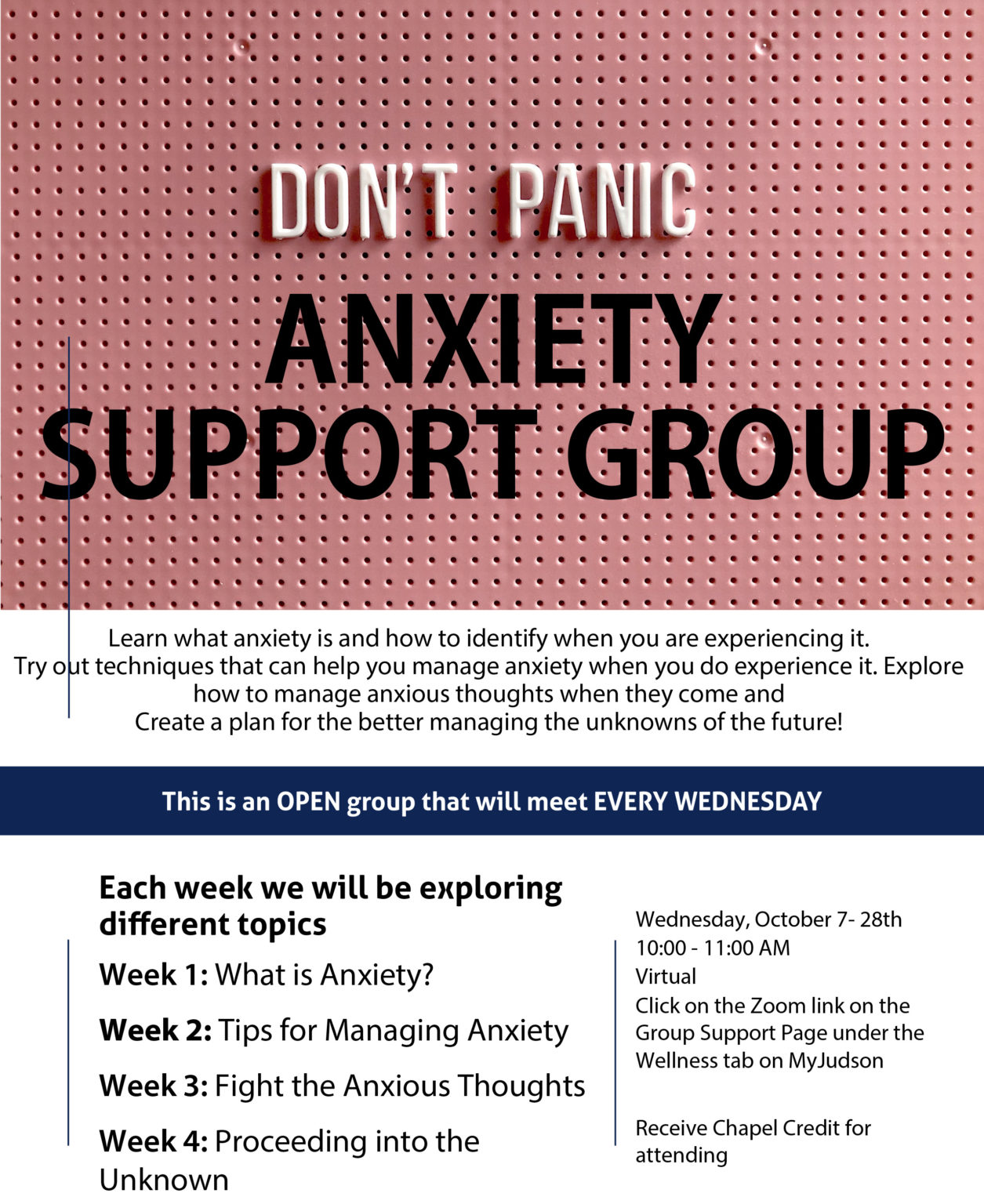 Don’t Panic! Anxiety Support Group Starting Soon! – Campus News ...