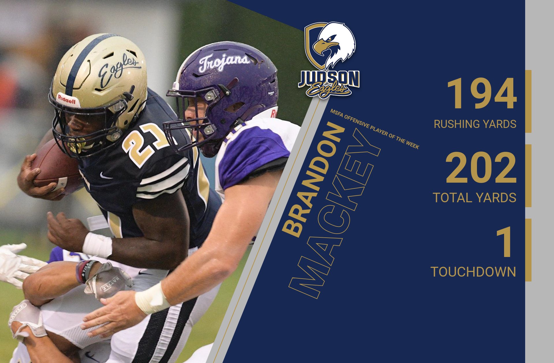 Brandon Mackey Wins Judson’s First MSFA Weekly Award in Program History ...