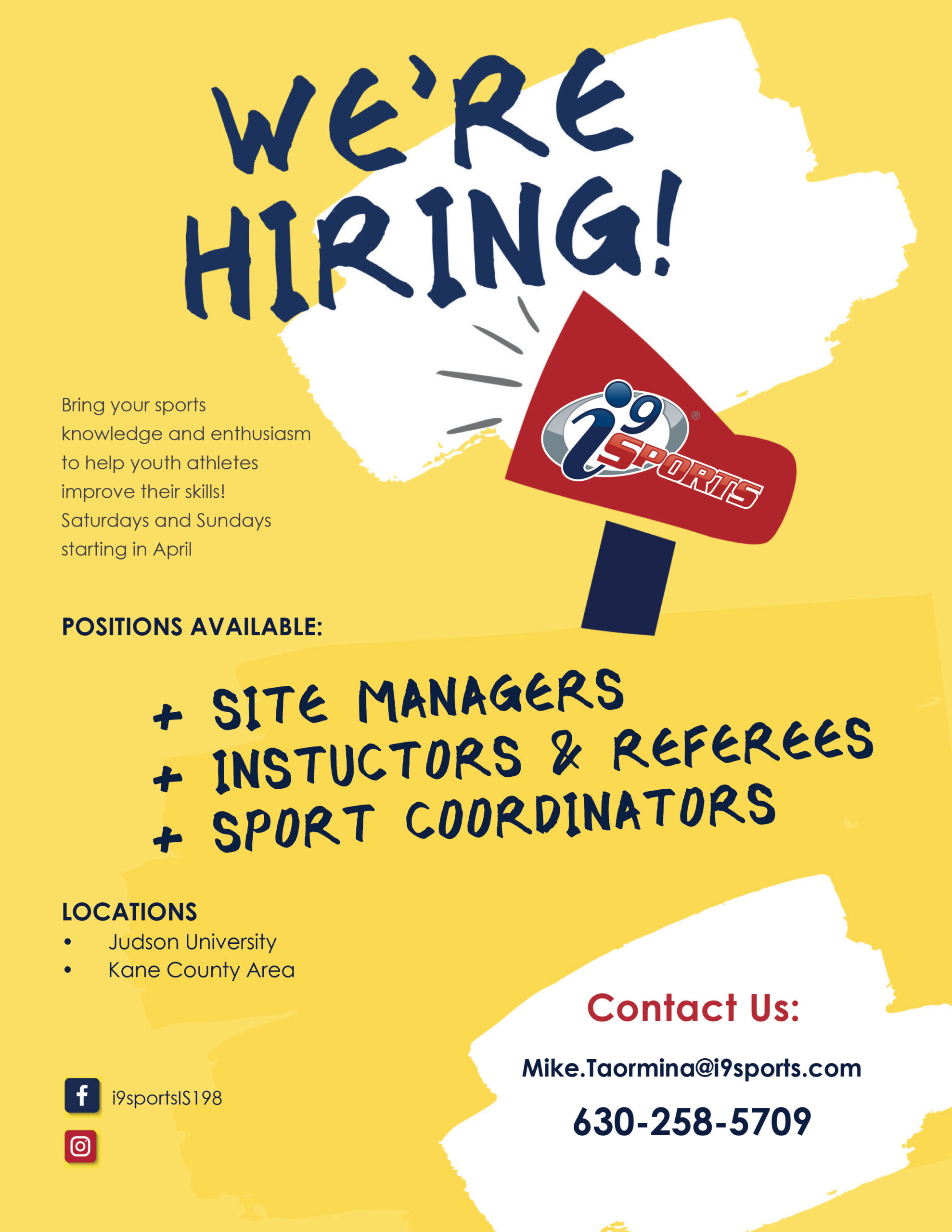 i9Sports is Hiring for the Summer – Campus News | Judson University